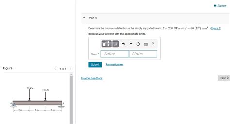 Solved Review Part A Determine The Maximum Deflection Of The Chegg