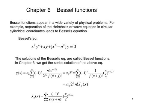 ppt chapter 6 bessel functions powerpoint presentation free download