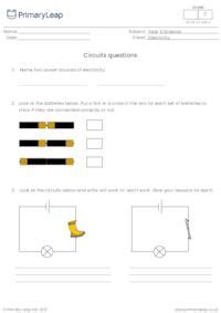 Science Circuits Questions Worksheet PrimaryLeap Co Uk