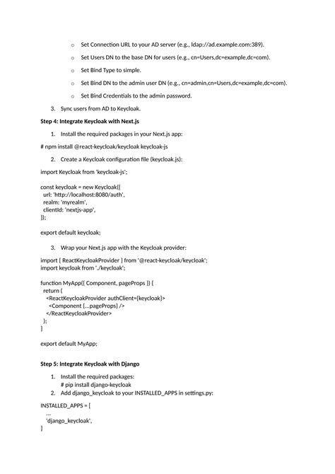 To Integrate Active Directory With Keyclock Docx