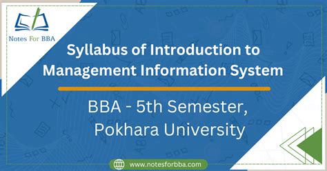 Syllabus Of Introduction To Management Information System