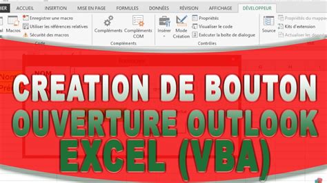 Excel Vba Creation Dun Bouton Pour Ouvrir Outlook Automatiquement Youtube