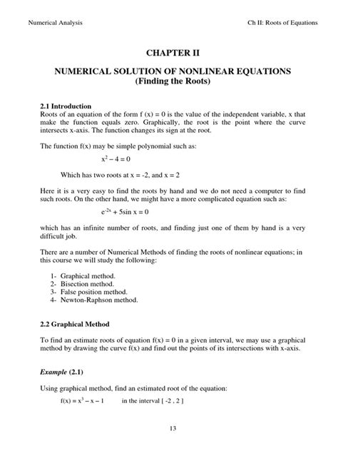Ch2 Numerical Solution Of Nonlinear Equations Pdf Equations Numerical Analysis