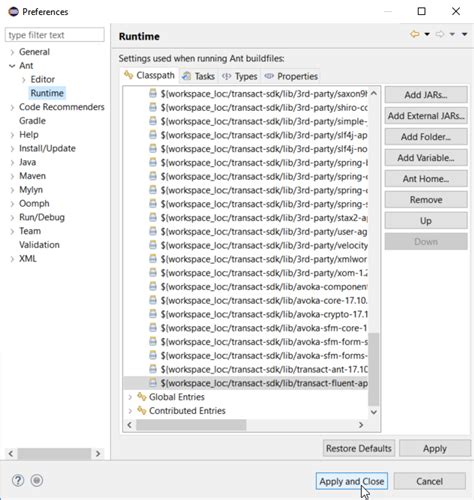 configure eclipse ide journey api