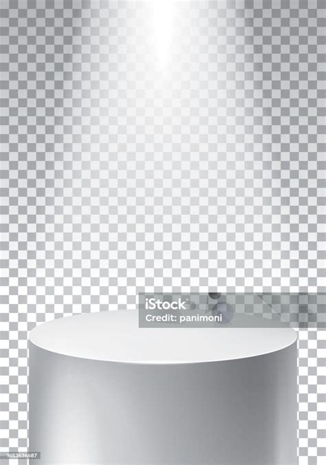 조명 된 연단 수상 받침대 기하학 모양 투명 한 배경에 실린더 프로젝트를 위한 벡터 디자인 개체 메달 수상대에 대한 스톡 벡터 아트 및 기타 이미지 Istock