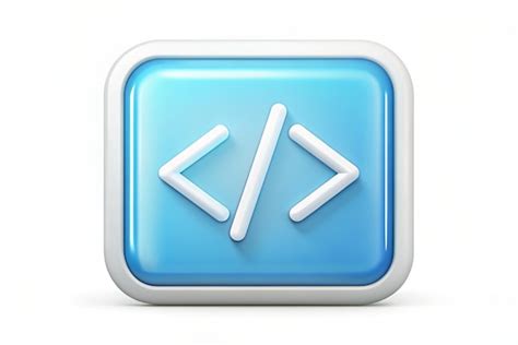 Premium Photo D Programming Code Icon Isolated On White Background Development And Software