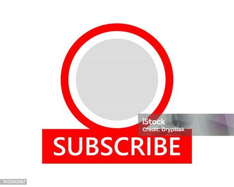 팔로우 버튼이있는 빨간색 아바타 프레임 소셜 미디어 웹 페이지에 대한 웹 구독 디자인 요소 비디오 채널용 소셜 버튼 템플릿 개념에 대한 스톡 벡터 아트 및 기타 이미지