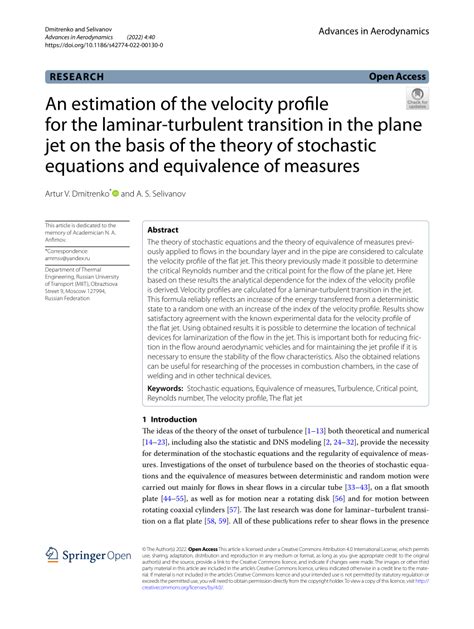 Pdf An Estimation Of The Velocity Profile For The Laminar Turbulent Transition In The Plane
