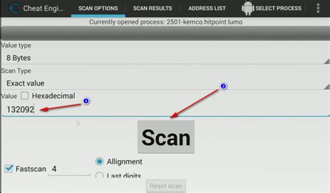 use the cheat engine app on an android device with root permissions