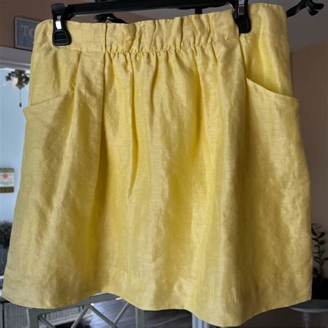 J Crew Skirts J Crew Linen Pale Yellow Skirt Poshmark