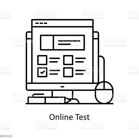 온라인 테스트 벡터 개요 아이콘 디자인 그림 흰색 배경 Eps 10 파일의 교육 기호 0명에 대한 스톡 벡터 아트 및 기타 이미지 0명 개념 모던 양식 Istock