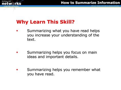 how to summarize information ppt download
