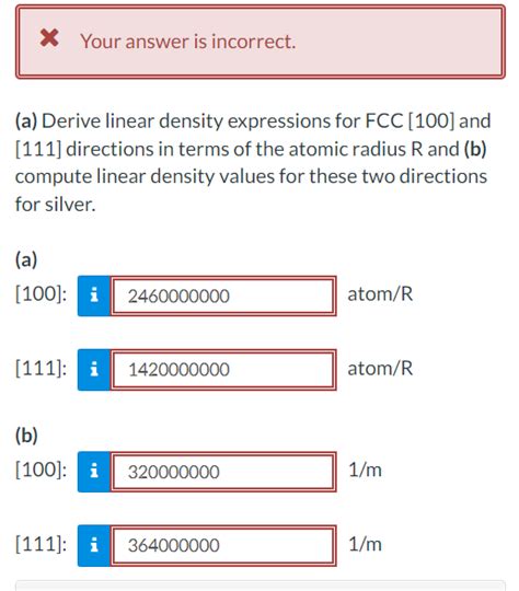Solved A Derive Linear Density Expressions For Fcc [100]