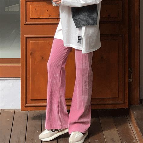 골덴벨벳팬츠 코듀로이일자팬츠 스판밴딩팬츠 골지부츠컷 겨울긴바지 에이블리