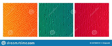 Set Of Three Colorful Turing Reaction Gradient Stock Vector Illustration Of Minimal