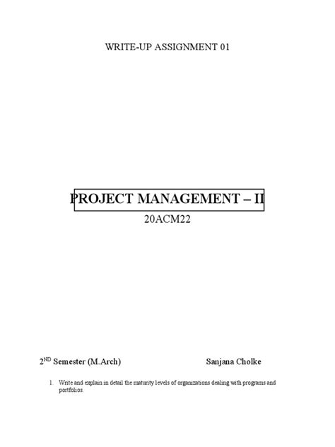 Sanjana Cholke Write Up Assignment 01 Pdf Project Management