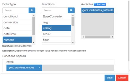 Ceiling Database Function Usage In Helical Insight