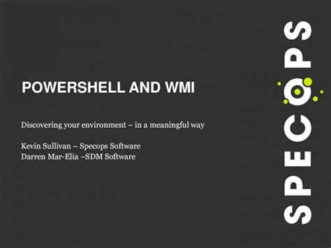 Pdf Webinar Powershell Series Part 3 Powershell And Wmi