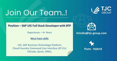 Renuka B On Linkedin Hiringimmediately Sapbusinesstechnologyplatform Fullstackdeveloper Ui5