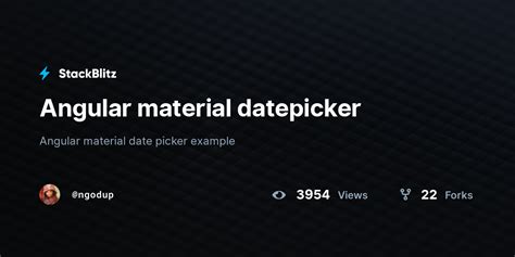Angular Material Datepicker StackBlitz