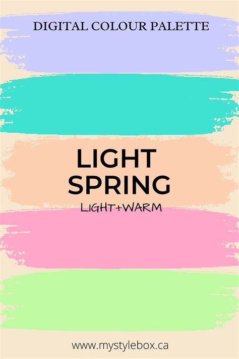 Light Spring Season Digital Color Palette And Color Combinations