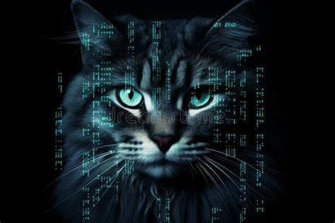A Feline With A Flair For Hacking Or Coding Donning A Beautiful Face Are They A Mischievous