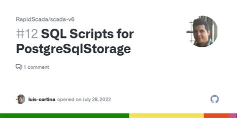 sql scripts for postgresqlstorage · issue 12 · rapidscada scada v6 · github