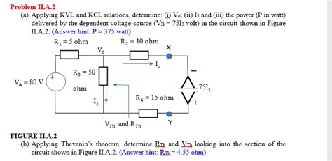 Solved Problem II A A Applying KVL And KCL Relations Chegg