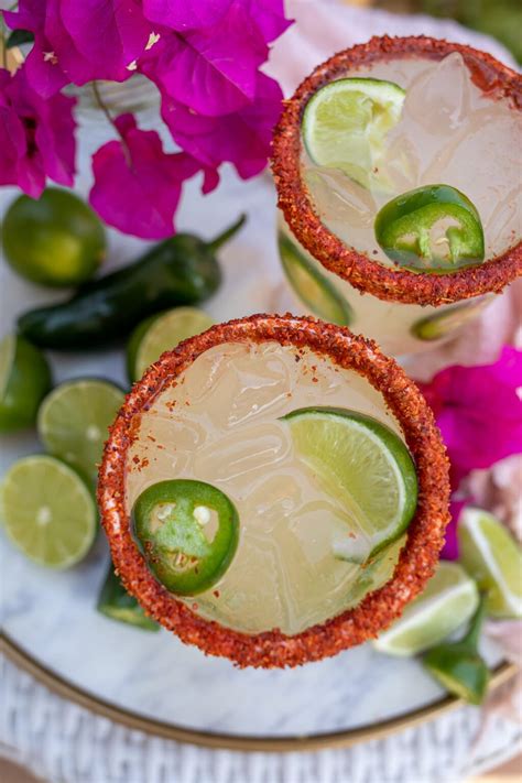 Spicy Jalapeño Margarita With Chamoy And Tajin Rim • Freutcake