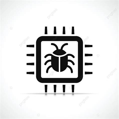 Vector Cpu Bug Icon Design Processor Computer Sign Vector Processor Computer Sign Png And