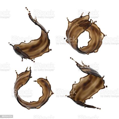 3d 렌더링 어두운 액체 스플래시 물결 모양 제트기 커피 클립 아트 컬렉션 고립 된 디자인 요소 물이 튀는에 대한 스톡 사진 및 기타 이미지 Istock