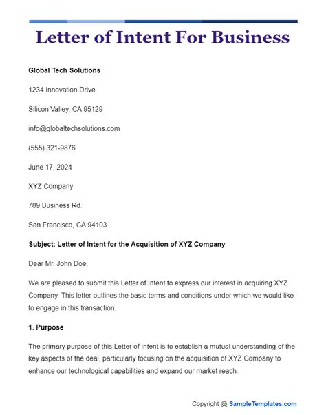 Types Of Letters Of Intent