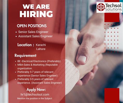 Techsol Solutions On Linkedin Salesengineer Electricalengineeringjobs Electricalengineers…
