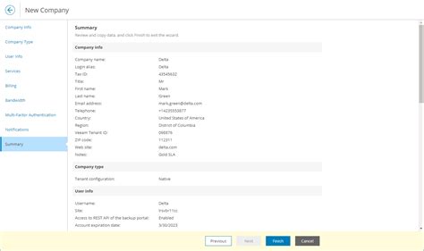 Step 8 Review Settings Veeam Service Provider Console Guide