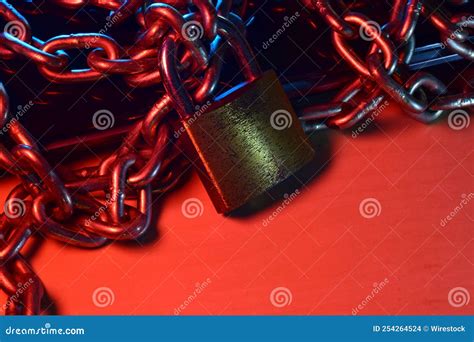 Padlock And Chain On A Cellular Phone Stock Photo Image Of Cellular Protection