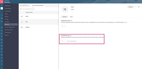 managing idps exclude users from an idp admin guide zoho directory