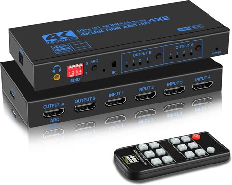 Ferrisa 8k 4x2 Hdmi Matrix 4 In 2 Out Hdmi 2 1 Matrix Hdmi Video Switcher Splitter
