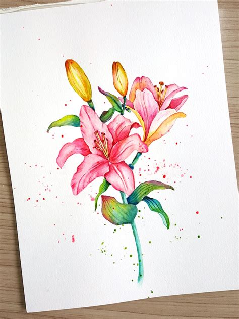 취미생활 추천 백합꽃그림 수채화 그리기 네이버 블로그