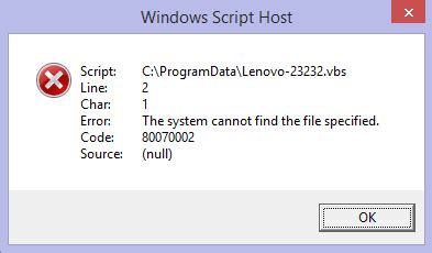 Windows Script Host Error Microsoft Community