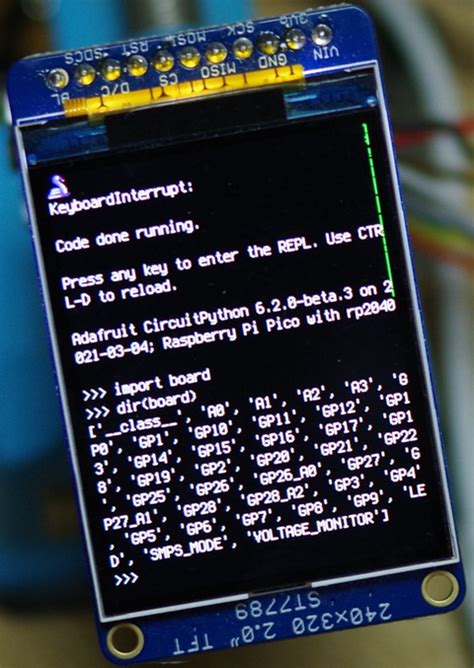 circuitpython 10行プログラミング step5 10 raspberry pi picoのspi ① tftディスプレイ
