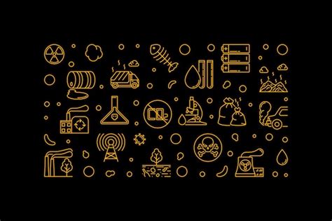 오염 벡터 저장 환경 개념 개요 배너 중지 프리미엄 벡터