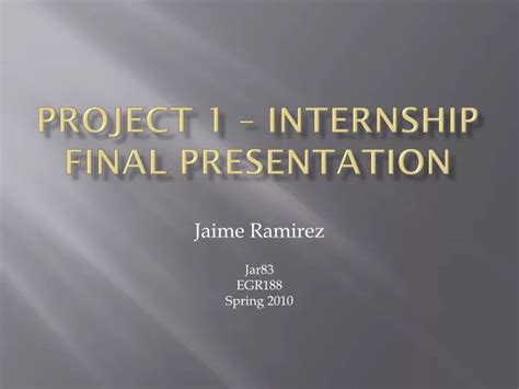 Internship Final Presentation Template