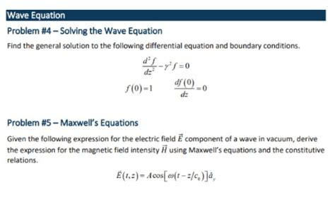 Solved Wave Equation Problem Solving The Wave Equation Find The Course Hero