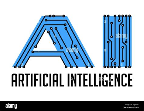 Artificial Intelligence Concept Logo Ai Letters As A Computer