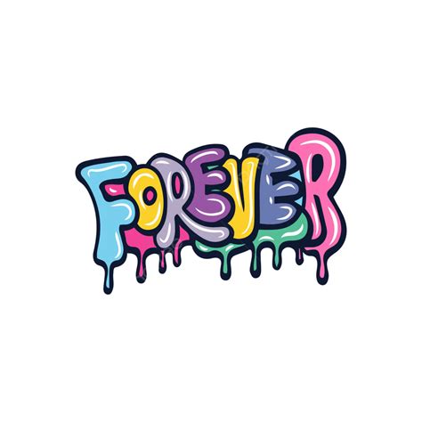 Forever Graffiti Lettering Typography Vector Forever Graffiti