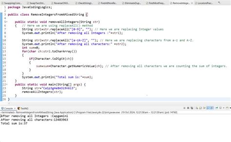 Problem Statement Write A Program To Remove All The Characters From The Given String And Print