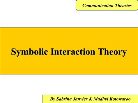 Symbolic Interaction Theory Self Concept