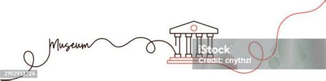 박물관 아이콘의 연속적인 선 그리기 손으로 그린 상징 벡터 일러스트 레이 션 미술관에 대한 스톡 벡터 아트 및 기타 이미지 미술관 조각상 아이콘 Istock