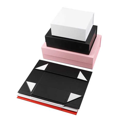 Custom Luxury Magnet Paper Boxes Foldable Floding Black Magnetic