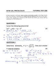 MEMO TUTORIAL TEST B Pdf Course Hero